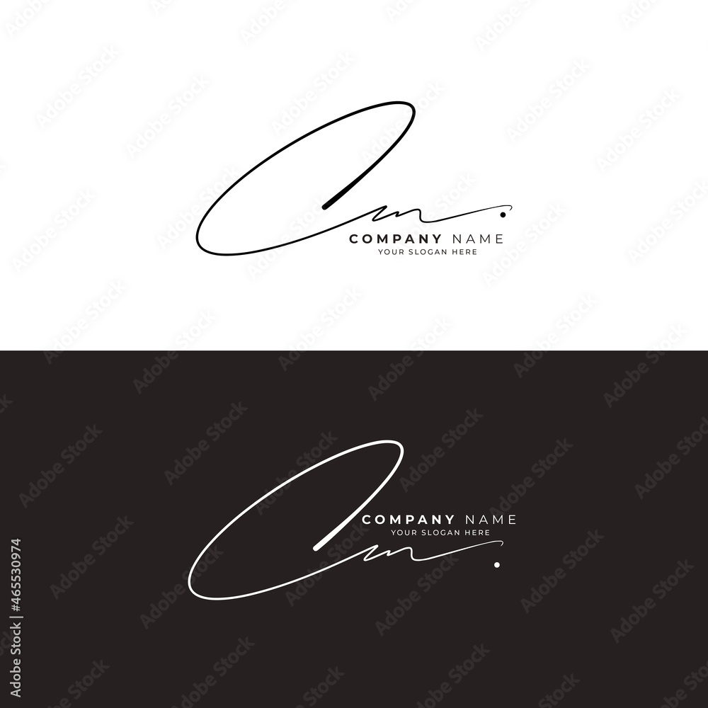 Cm initial letter signature logo or handwritten logo monogram Stock ...