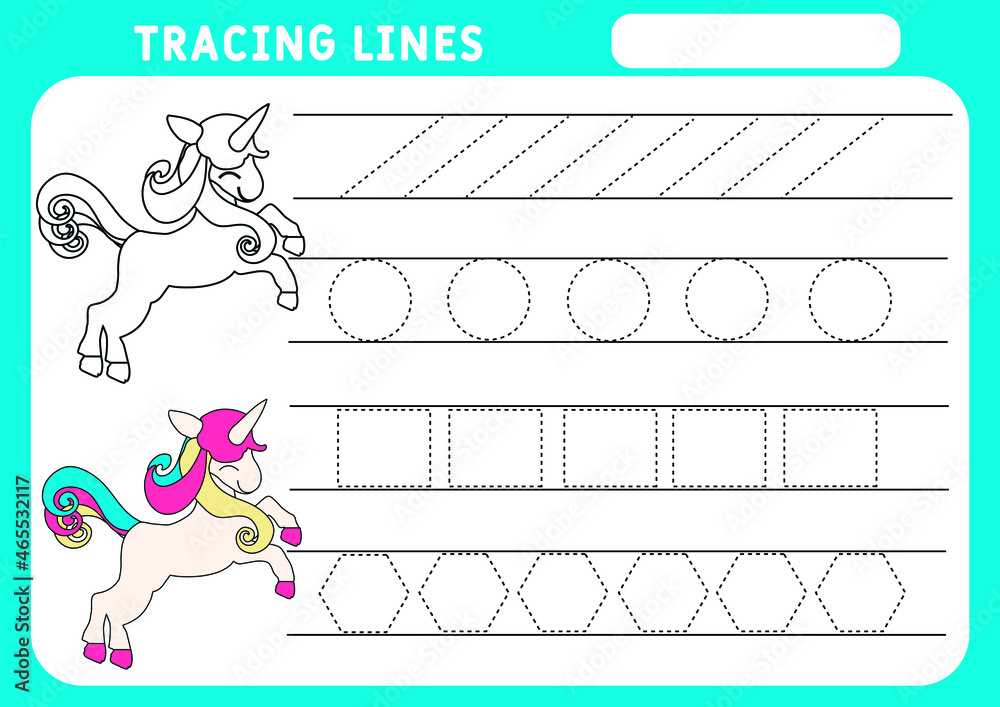 Trace line worksheet for kids. Basic writing. Working pages for ...
