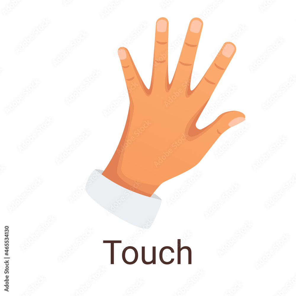 Vector illustration one of five senses - touch Stock Vector | Adobe Stock