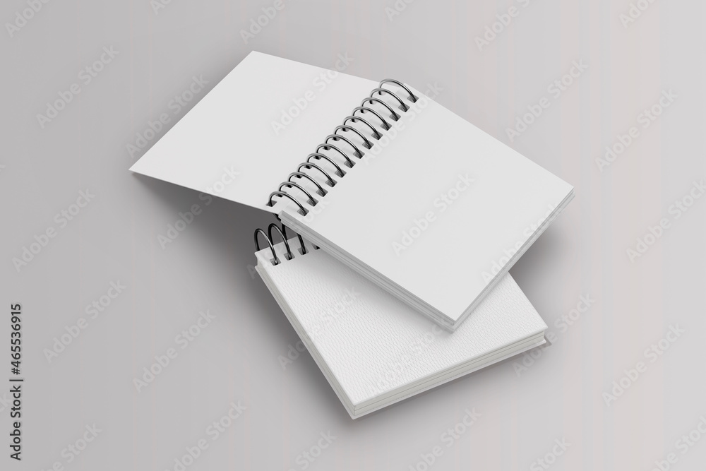 ภาพประกอบสต็อก Empty blank white notepad with spiral mock up isolated ...
