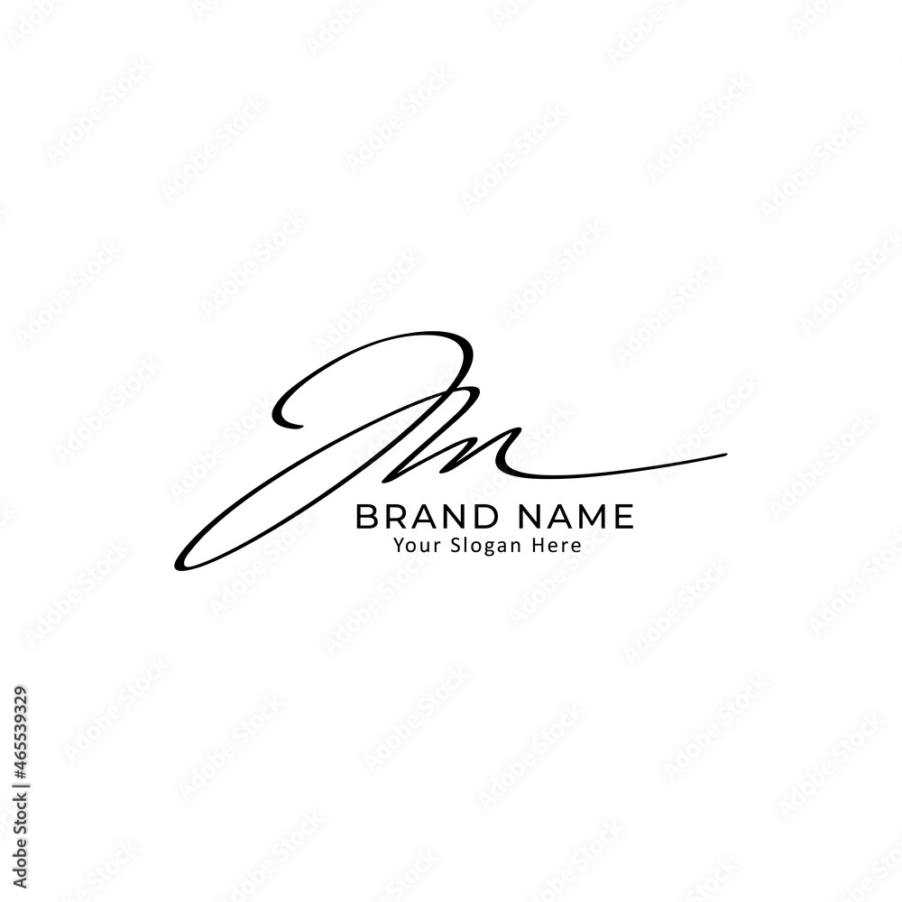 jm initial letter signature logo or handwritten logo monogram Stock ...