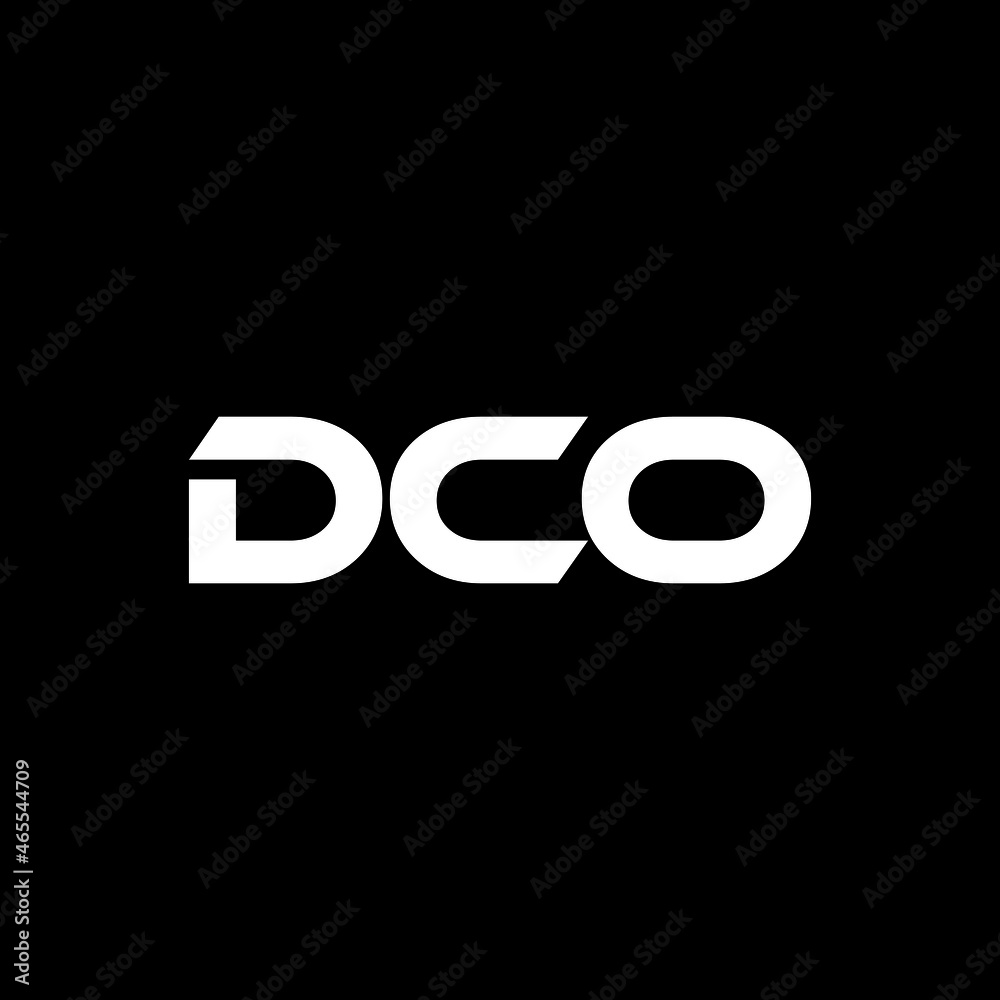 DCO letter logo design with black background in illustrator, vector ...