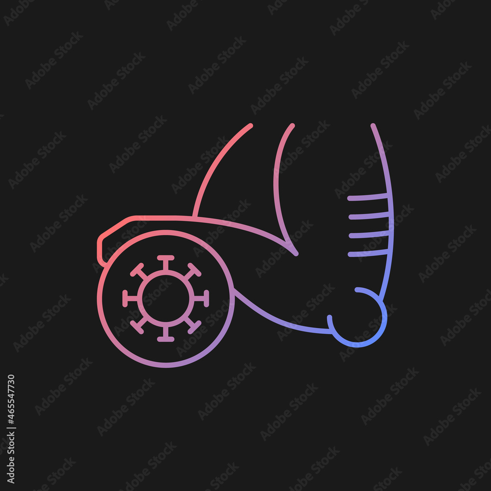 Septic arthritis gradient vector icon for dark theme. Joint infection ...