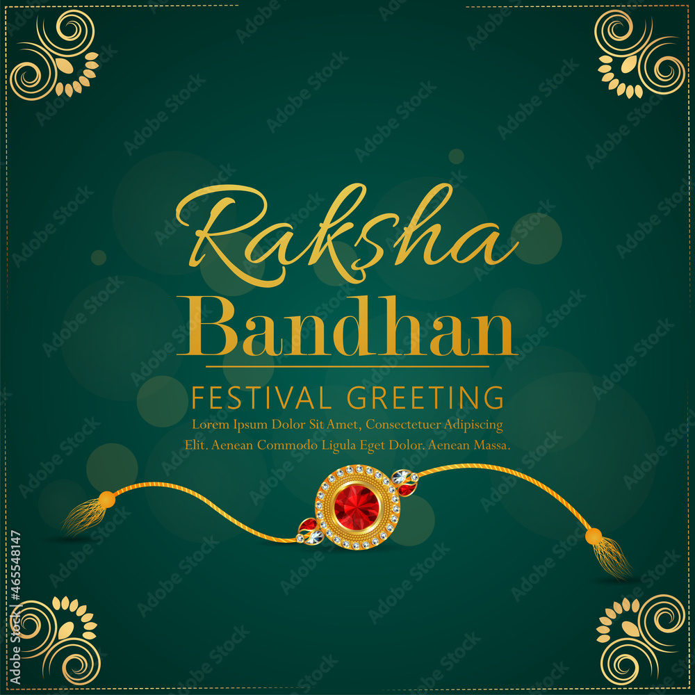 Indian festival happy raksha bandhan invitation greeting card with ...