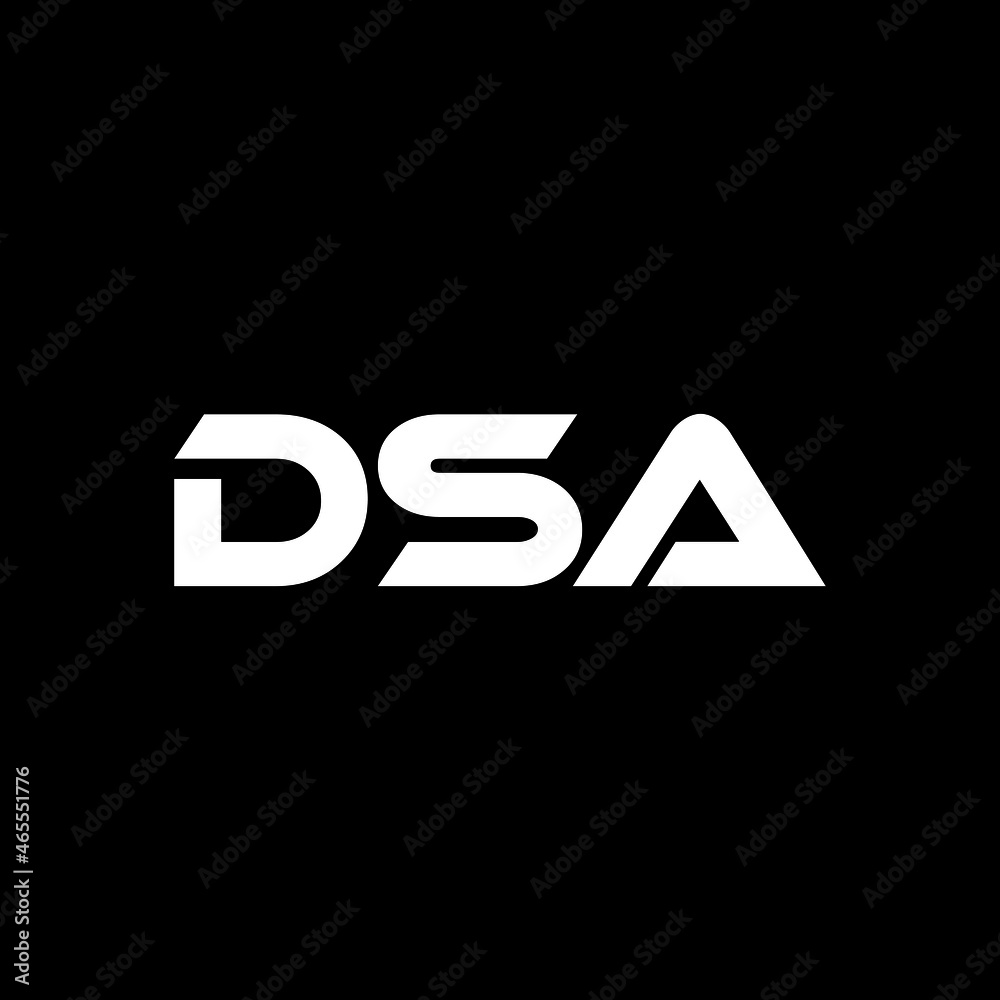 DSA letter logo design with black background in illustrator, vector ...
