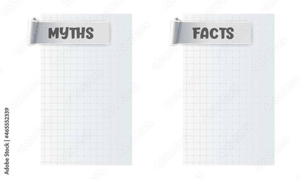 Myths and facts sign. Myths vs Facts header design with frame for text ...