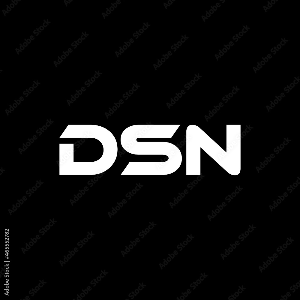 DSN letter logo design with black background in illustrator, vector ...