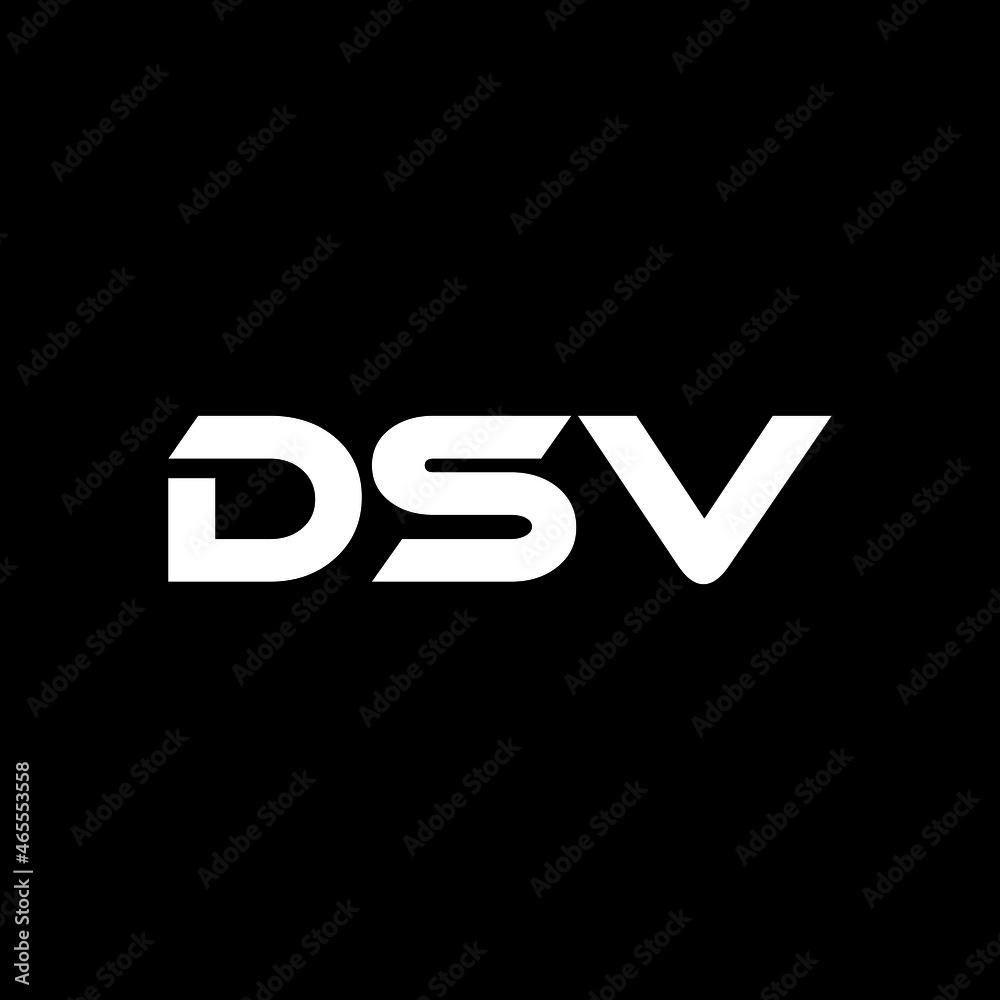 DSV letter logo design with black background in illustrator, vector ...