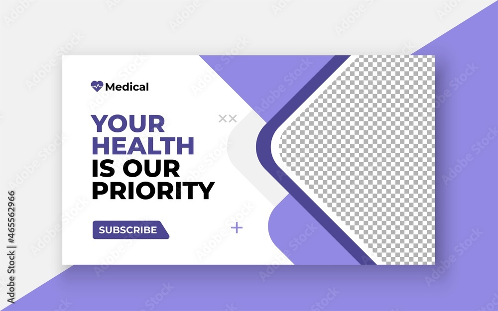Medical healthcare youtube thumbnail and web banner template.Editable ...