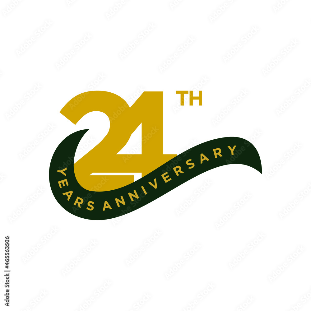 24 years anniversary. Anniversary template design concept with golden ...