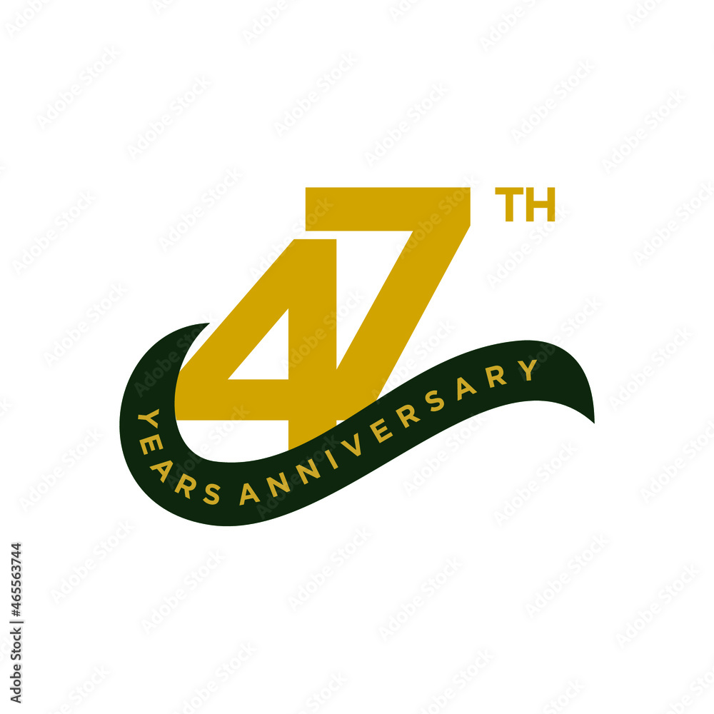 47 years anniversary. Anniversary template design concept with golden ...
