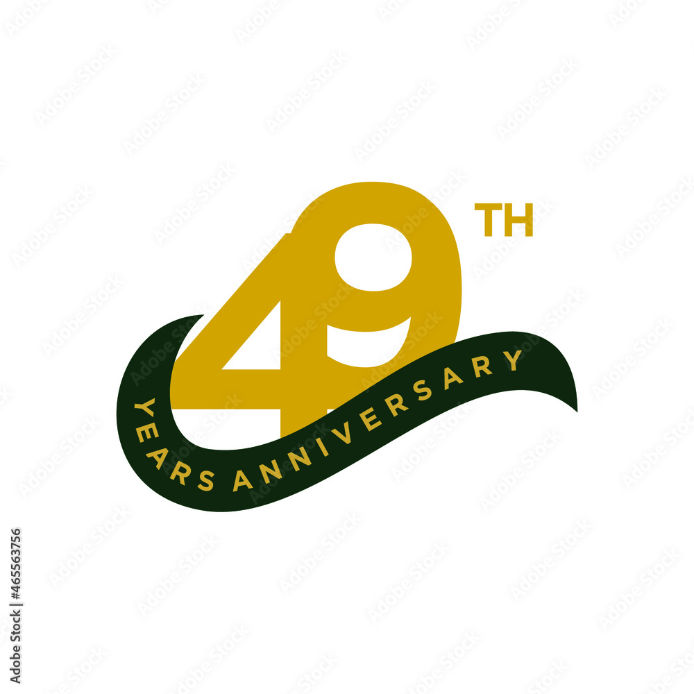 49 years anniversary. Anniversary template design concept with golden ...