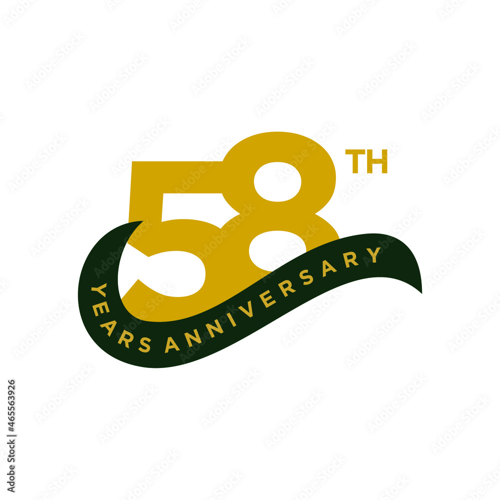 Vetor de 58 years anniversary. Anniversary template design concept with ...