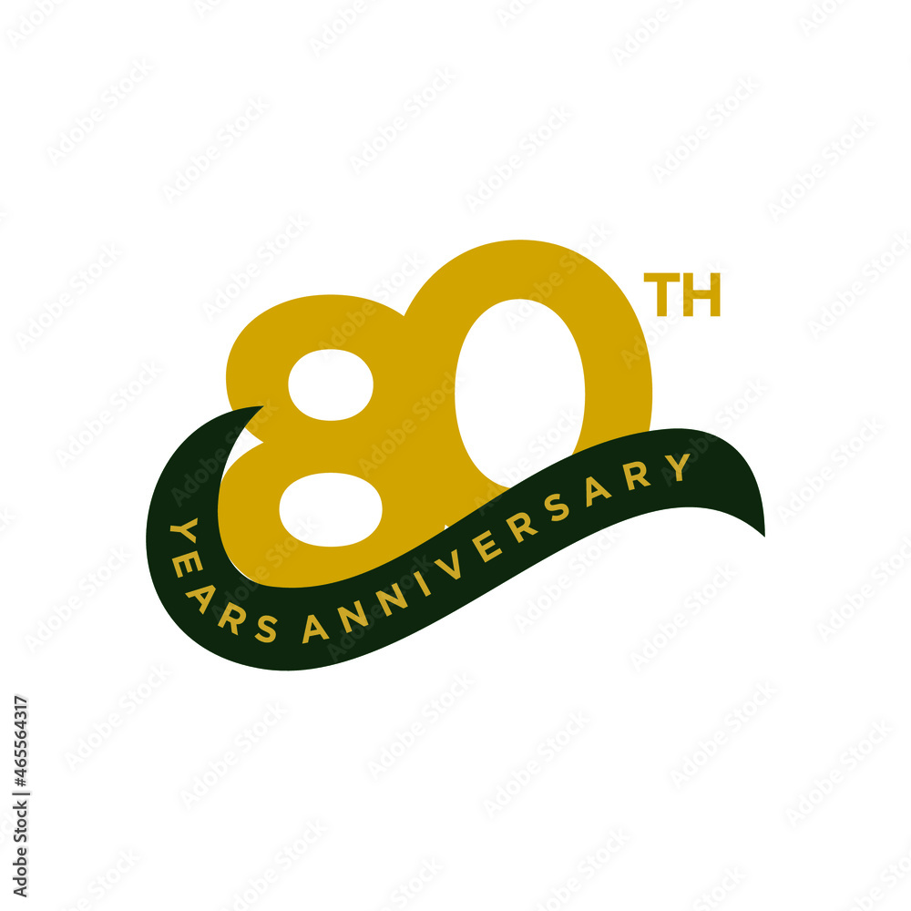 80 years anniversary. Anniversary template design concept with golden ...