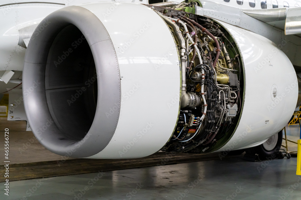 Foto de Ukraine, Kyiv - November 25, 2020: Details of the turboprop ...