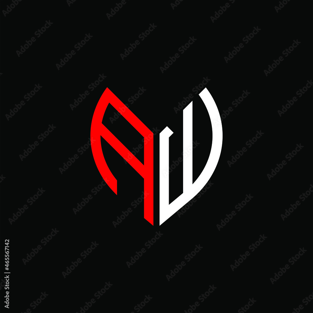 AW letter logo creative design. AW unique design Stock Vector | Adobe Stock