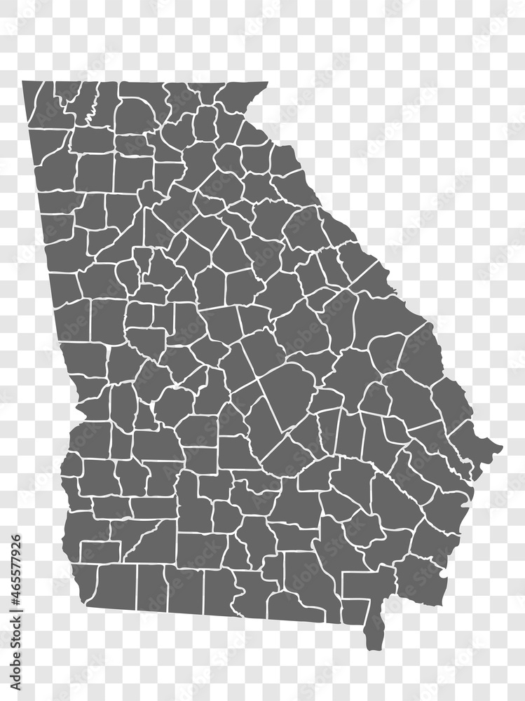 State Georgia map on transparent background. State of Georgia blank map ...
