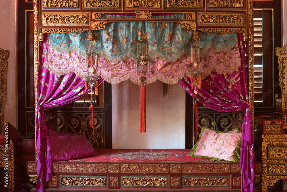 Bedroom interior of Penang Peranakan Mansion in Georgetown, Malaysia ...
