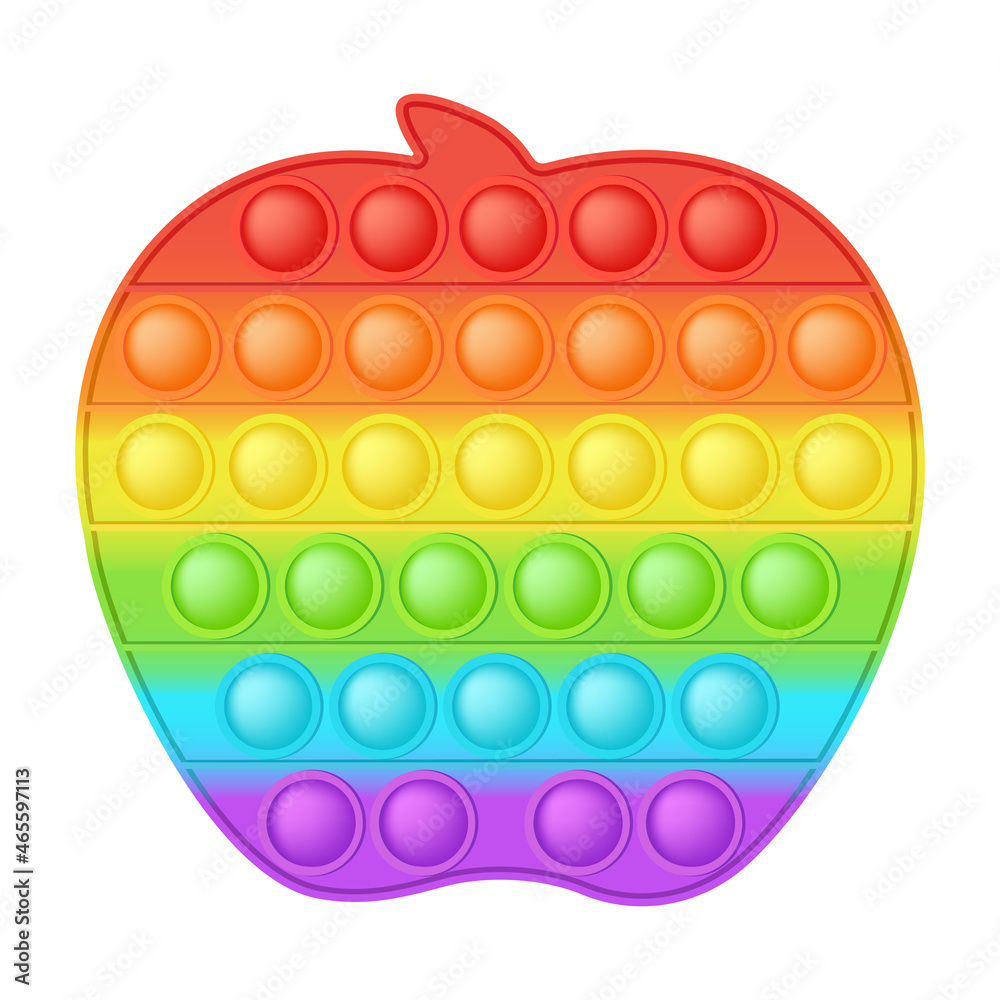 Popit figure apple as a fashionable silicon toy for fidgets. Addictive ...