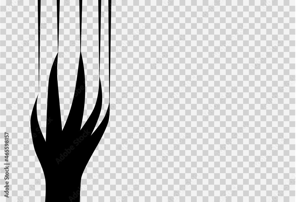 Monster hand scratch on png or transparent background, Halloween party ...