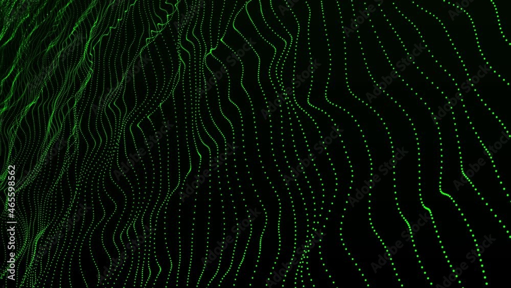 Abstract green wave background. Technology big data background. Motion ...