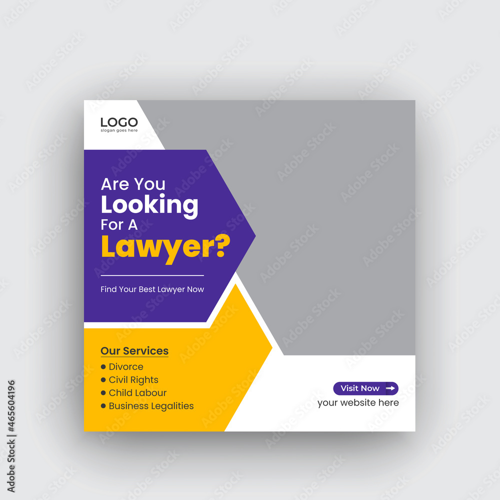 law Firm service and law consultation social media post instagram and ...