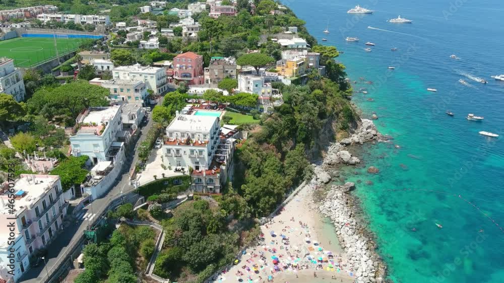 Capri, Italy: Aerial view of famous Italian island near Naples, north ...