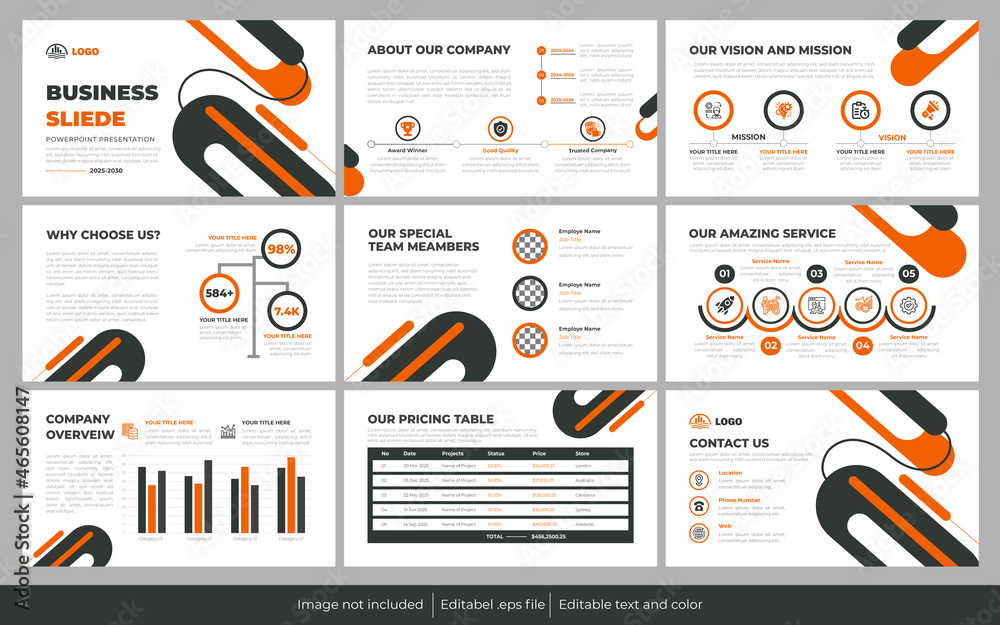 Business Slide or Business PowerPoint Presentation Template Design ...