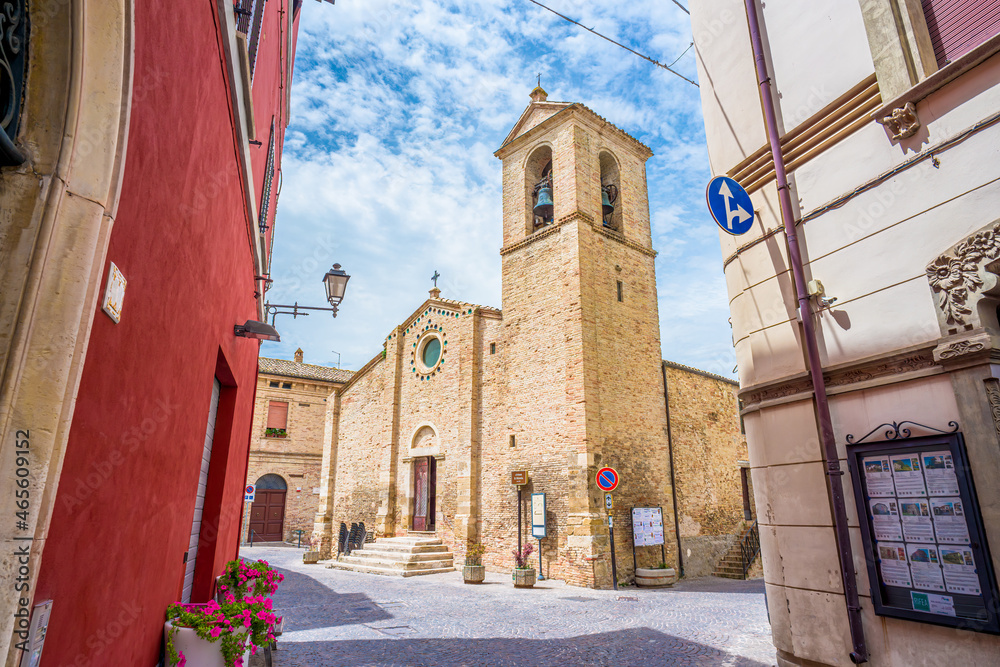 San Nicola church, streets and alleys in old town of Atri, medieval ...