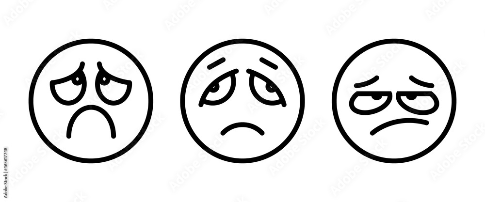 Weary icon. Wailing emoticon, tired, fed up or be sick of emoji ...