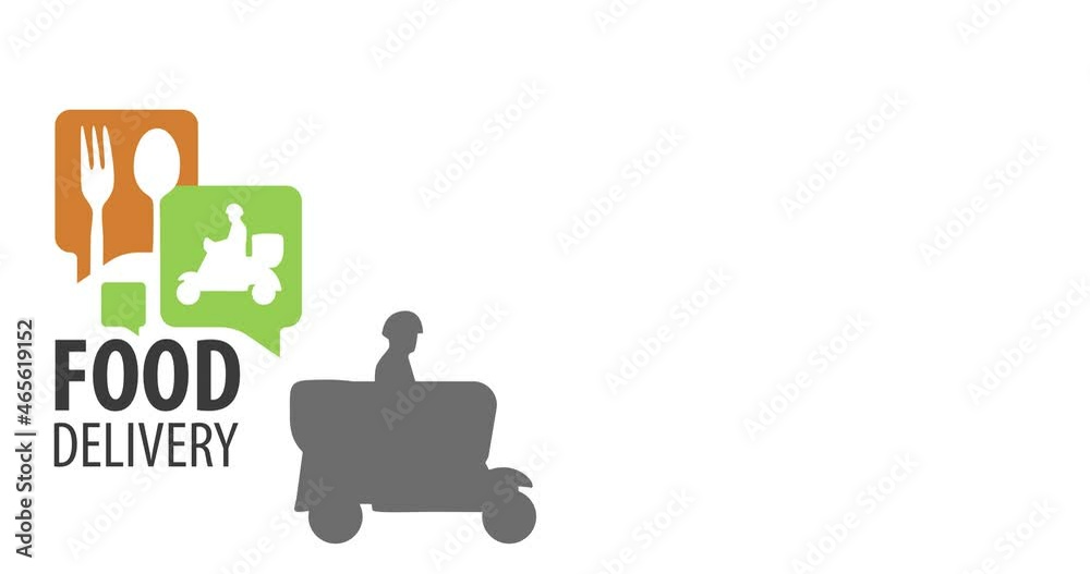 Animated video logo of food delivery, courier delivery Stock Video ...