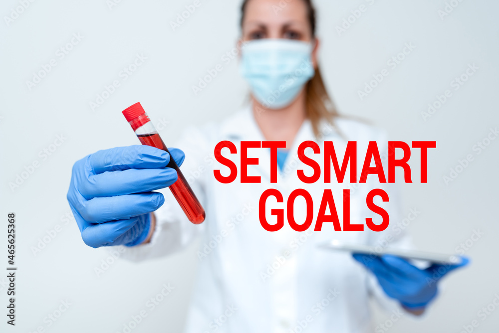 Text caption presenting Set Smart Goals. Internet Concept giving ...