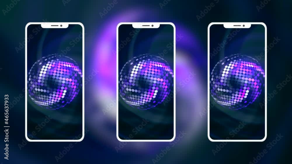 Background with multiple phones. Motion. Bright moving screensavers on ...