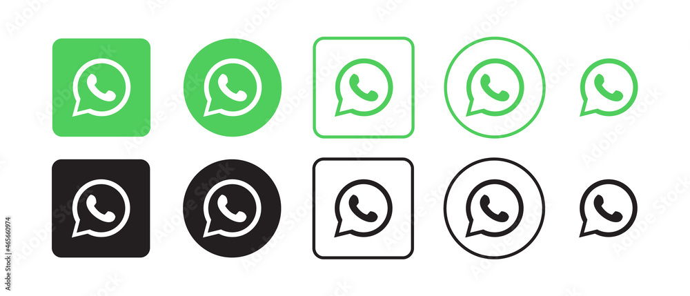 Whatsapp vector logo icon set. Vector illustration Stock Vector | Adobe ...