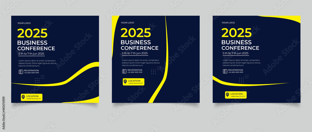 Business conference meeting social media post banner design template ...