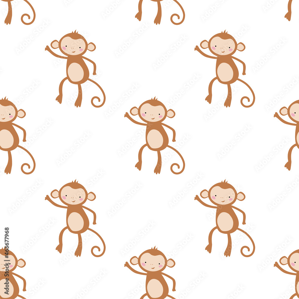 cute monkeys seamless pattern design for kids, decorating, wallpaper ...