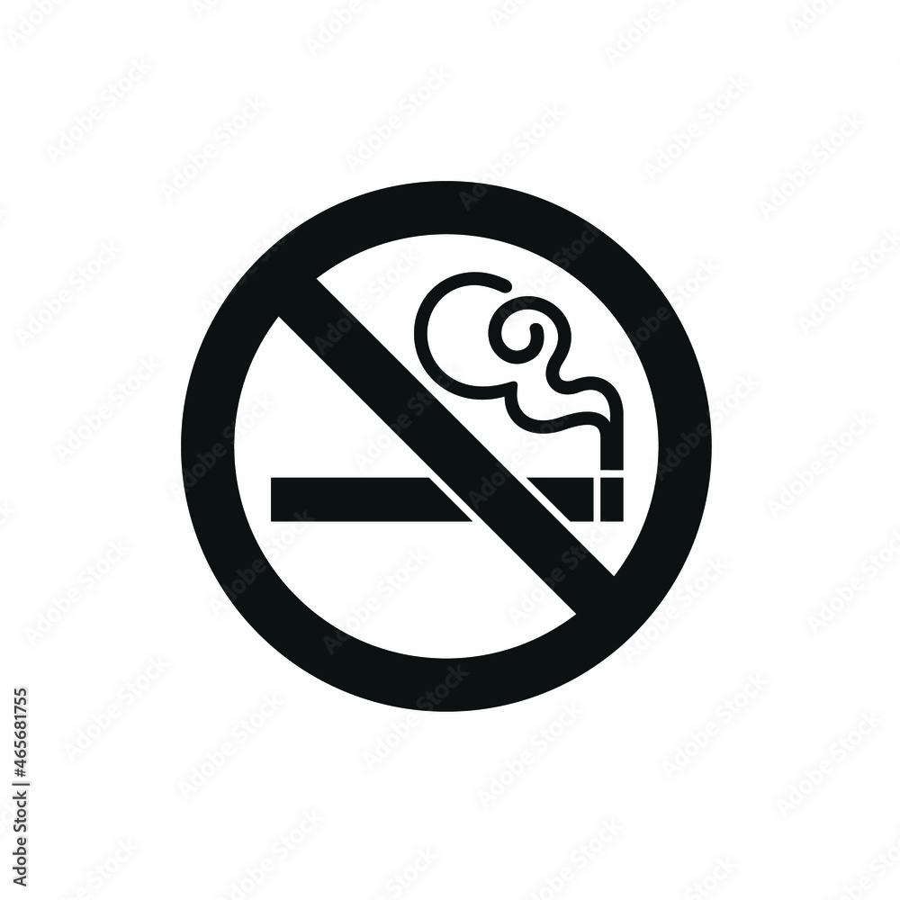 No smoking. Vector prohibition sign. A black circle with a black ...