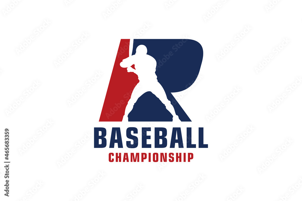 Letter R with Baseball Logo Design. Vector Design Template Elements for ...