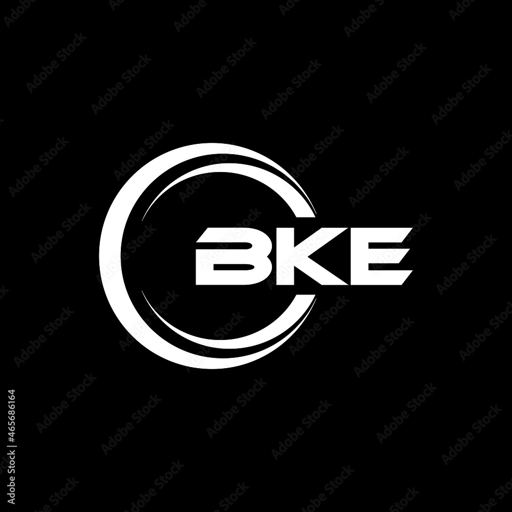 BKE letter logo design with black background in illustrator, vector ...