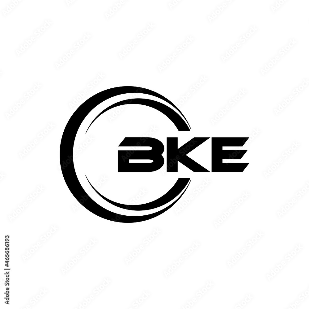 BKE letter logo design with white background in illustrator, vector ...