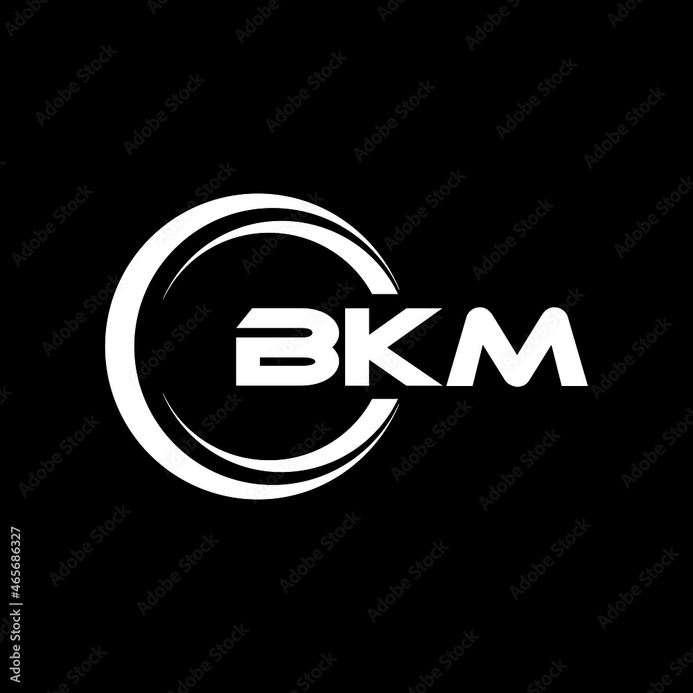 BKM letter logo design with black background in illustrator, vector ...