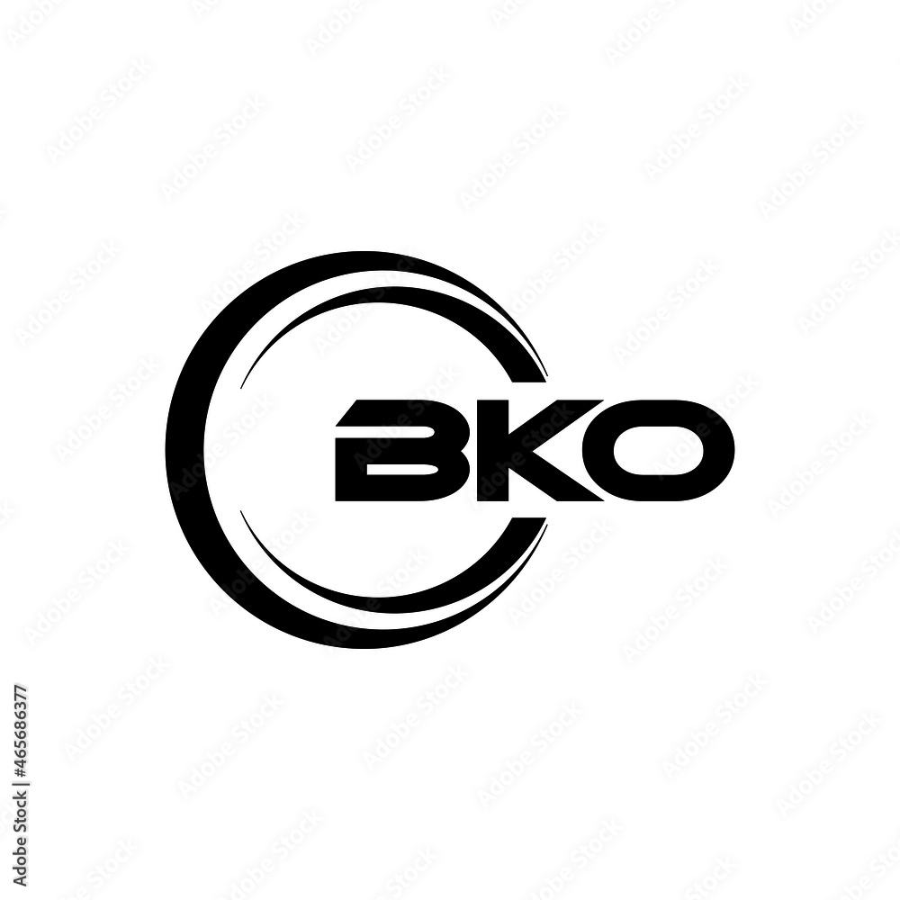 BKO letter logo design with white background in illustrator, vector ...