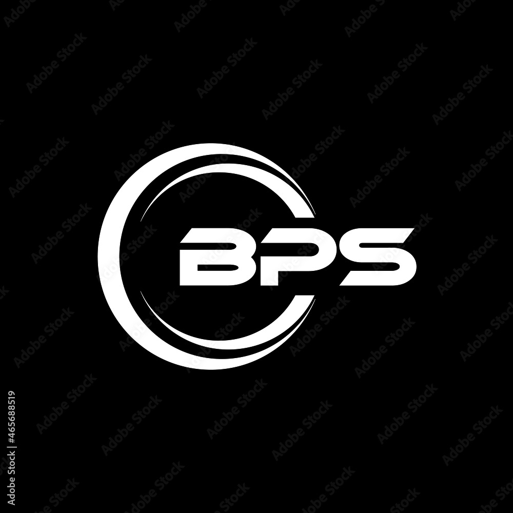 BPS letter logo design with black background in illustrator, vector ...