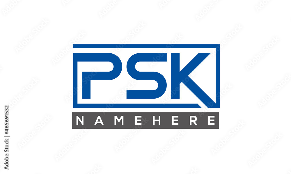 PSK Letters Logo With Rectangle Logo Vector Stock Vector | Adobe Stock