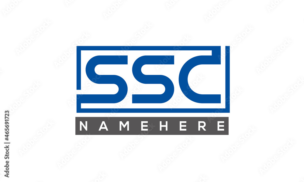 SSC Letters Logo With Rectangle Logo Vector Stock Vector | Adobe Stock