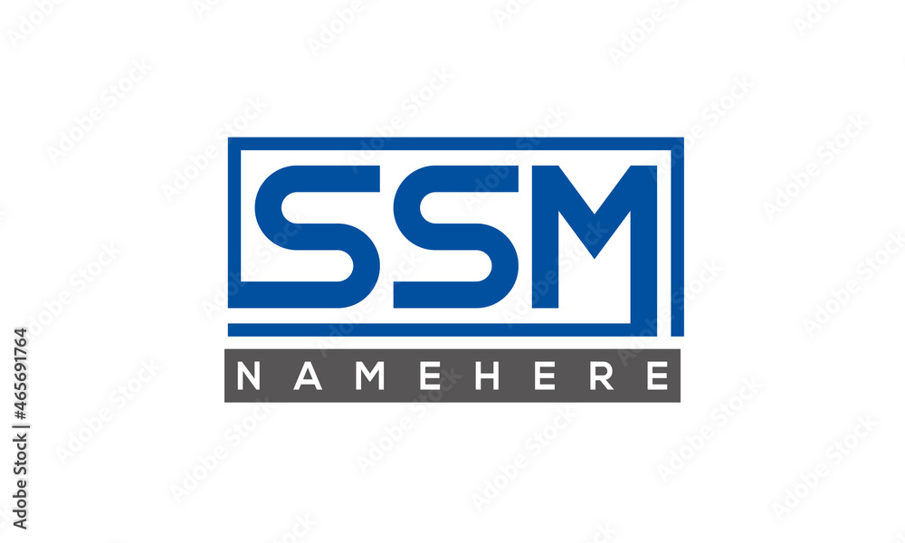 SSM Letters Logo With Rectangle Logo Vector Stock Vector | Adobe Stock
