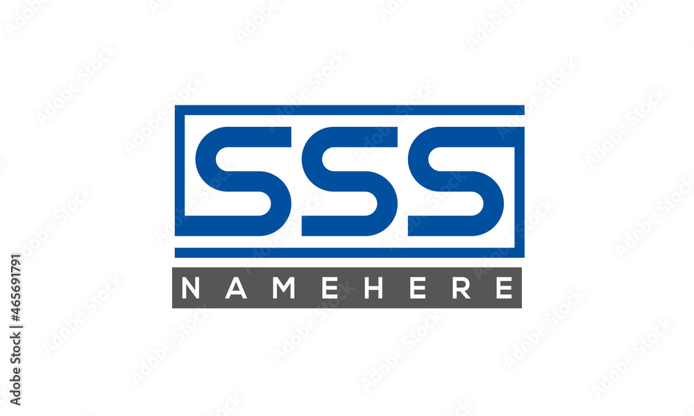 SSS Letters Logo With Rectangle Logo Vector Stock Vector | Adobe Stock