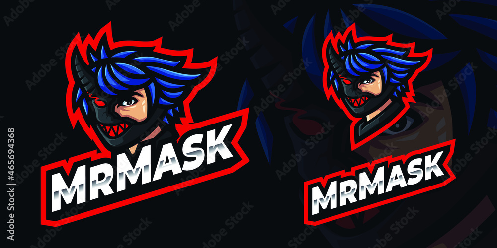 Mask Man Mascot Gaming Logo Stock Vector | Adobe Stock