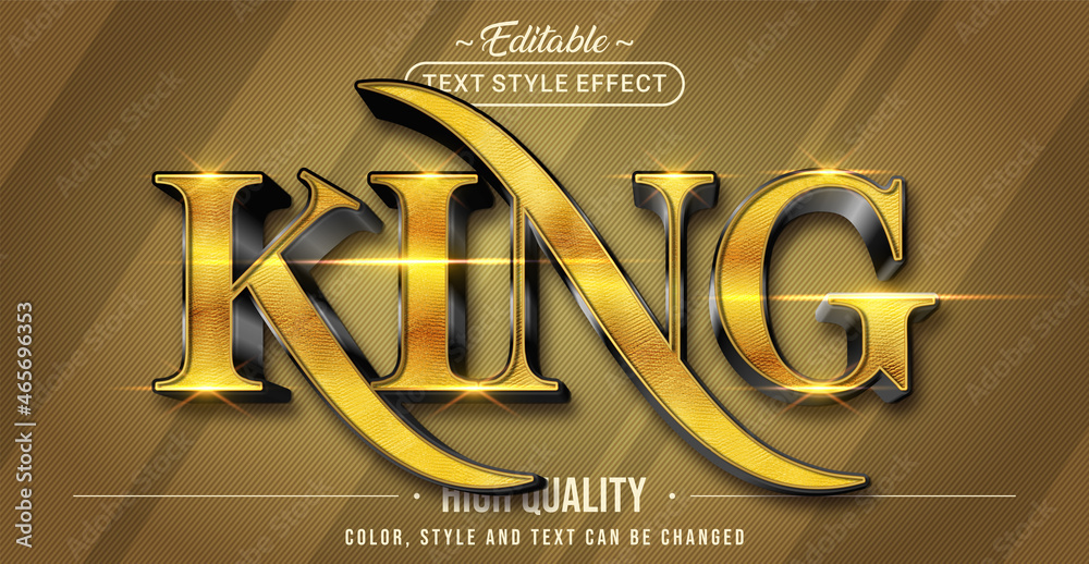 Editable text style effect - King text style theme. Stock Vector ...