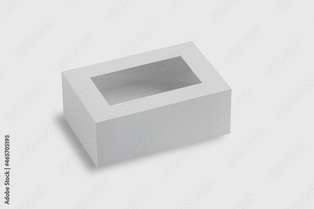 Empty blank pastry box Mock up isolated on grey background. Paper Gift ...
